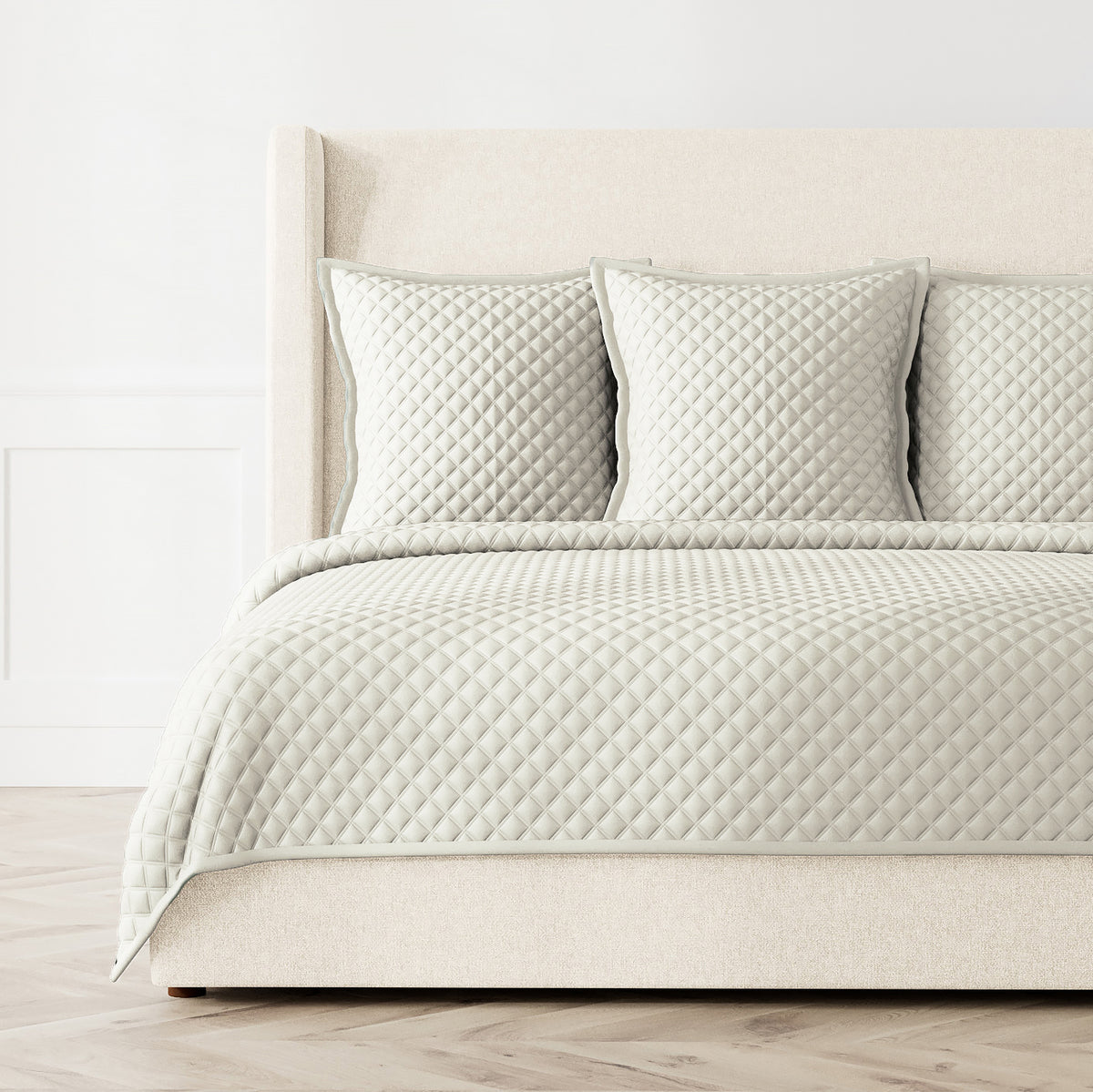 Double Diamond Coverlet Set - Silver – Ann Gish