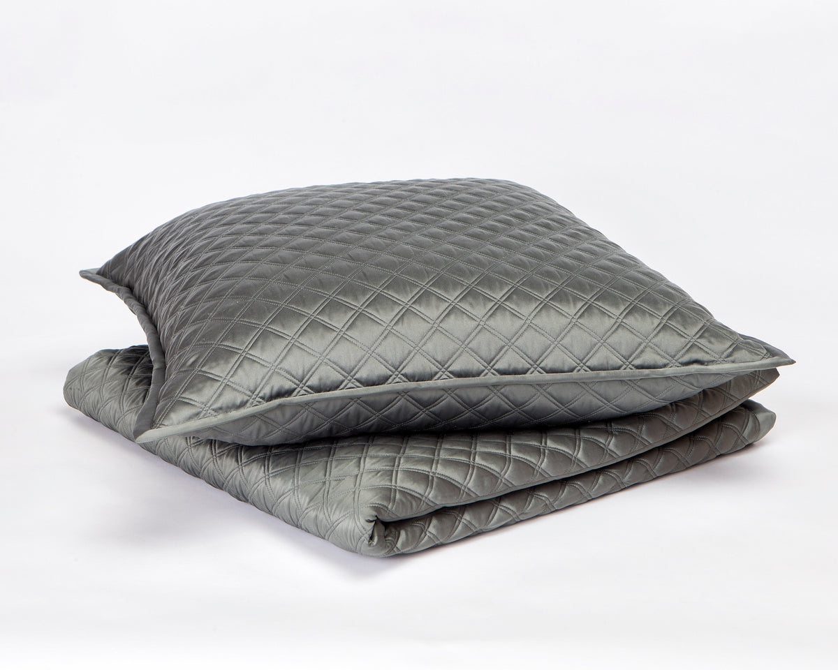 Double Diamond Coverlet Set - Charcoal – Ann Gish